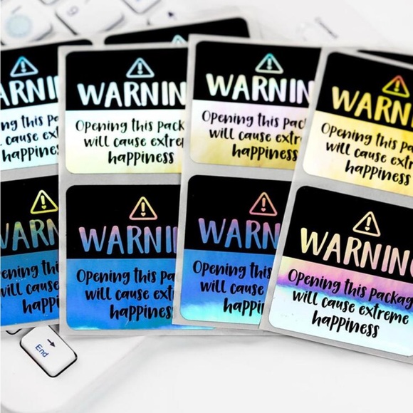 Office | 6 Colorful Warning Stickers | Poshmark